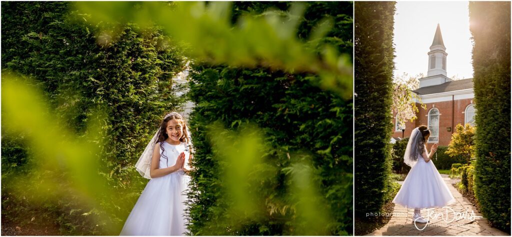 First Communion Portraits in the Garden, NJ Family Photographer ...